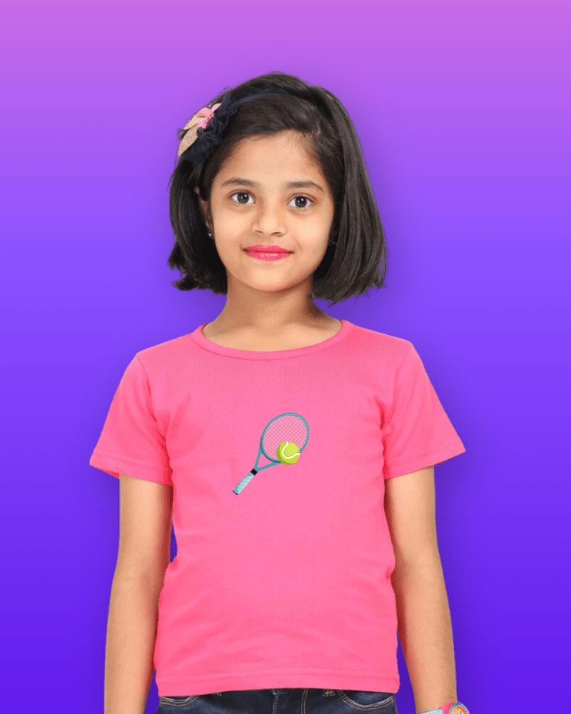 Tennis Racket & Ball Girls' T-Shirt | Fun & Stylish - Serve & Style